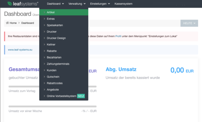 Anleitung für die Mehrwertsteuer Anpassung an deiner Kasse - leafsystems